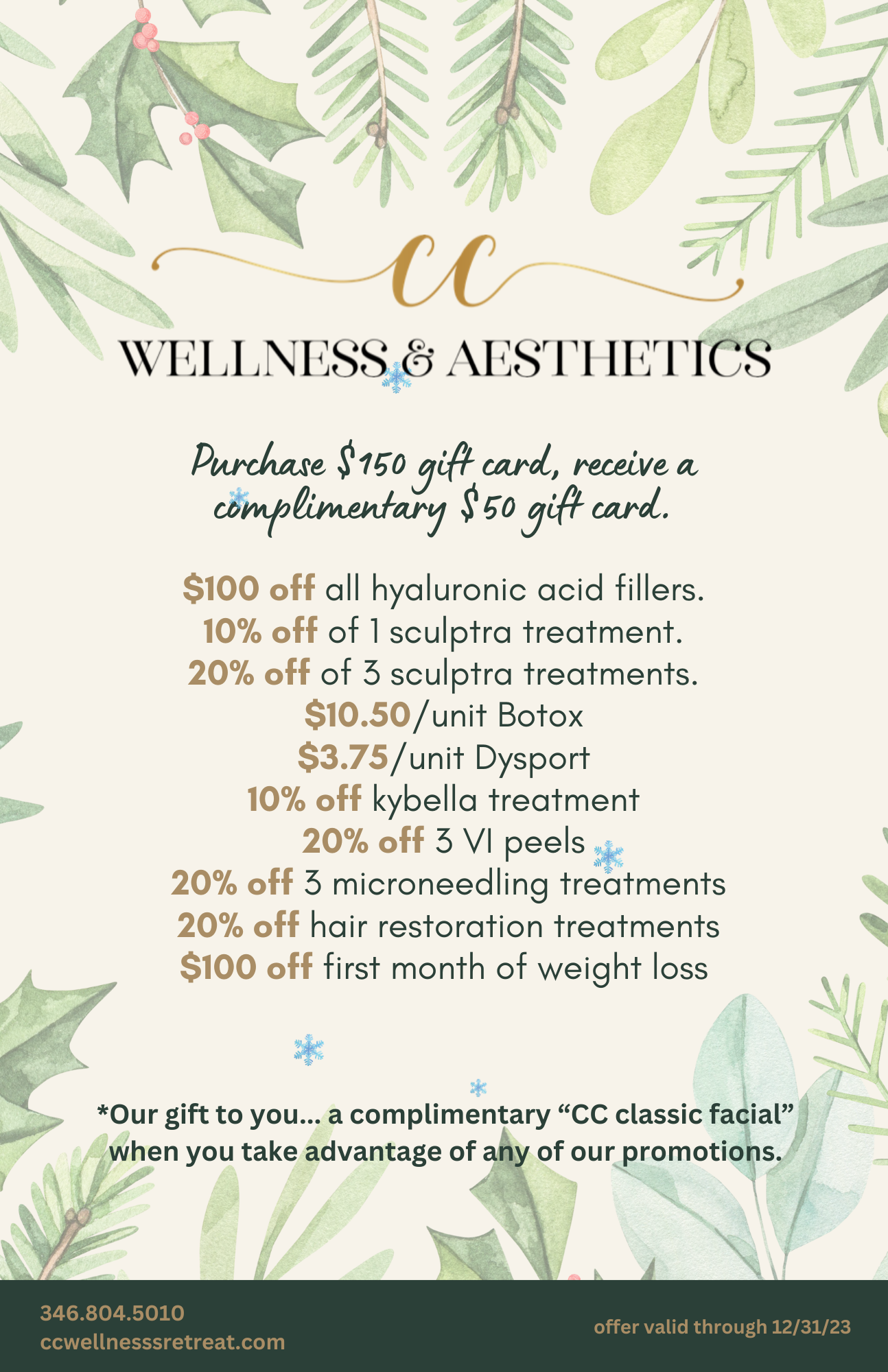 Promos | CC Wellness & Aesthetics
